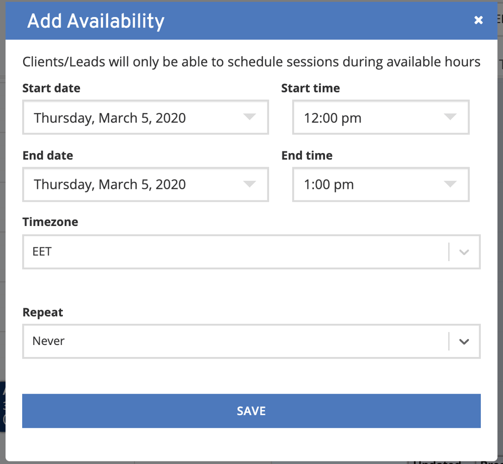 How To Create and Edit Availability