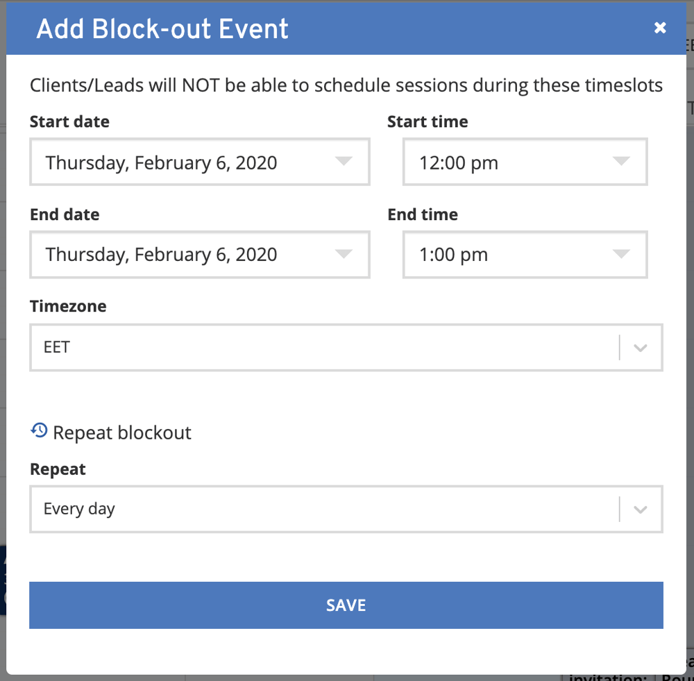 How To Create and Edit Block-out Time