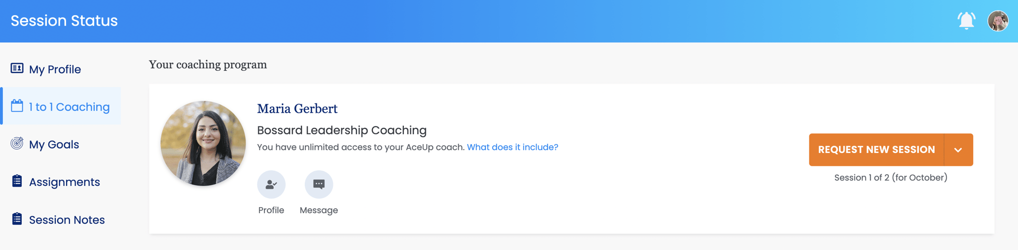 Using The 1 to 1 Coaching Section On Your AceUp Dashboard (For Coachees)